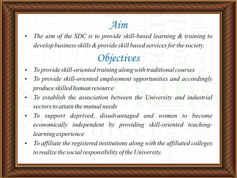 Aim Objective Skill Development Center Punyashlok Ahilyadevi Holkar